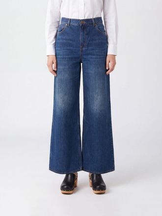 Chlo&eacute; Jean flare taille haute en denim de coton &agrave; cinq poches