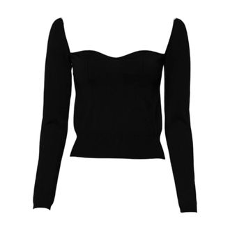 Dolce & Gabbana Pullover mit quadratischem Ausschnitt und Strick - - Tops - Damen - Schwarzk - M