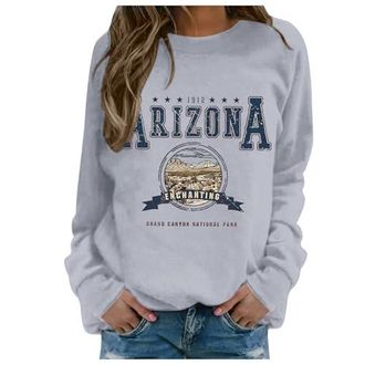 Generic 2026 Sweat à capuche imprimé automne/hiver pour femme, gris clair, XXL