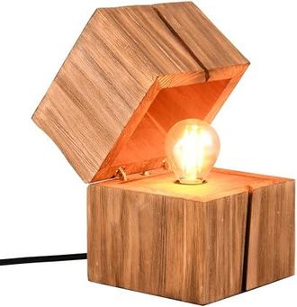 Trio Leuchten Tischleuchte Treasure 514110130, Holz naturbelassen, inkl. 1x E14 LED