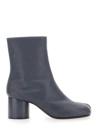 Maison Margiela Split-Toe Leather Ankle Boot - Gray