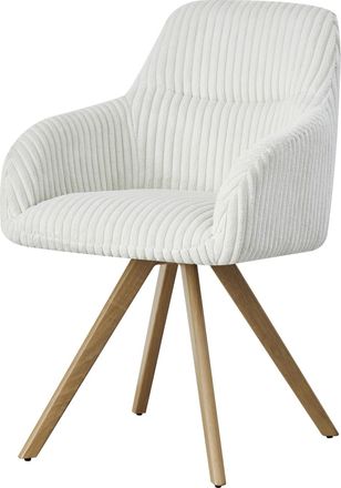 MID.YOU Mid.you Armlehnstuhl, Beige, Holz, Metall, Textil, Pappel, Sperrholz, Flachrohr, 56x88x60 cm, Bsci, Sitzfl&auml;che 180&deg; drehbar, Esszimmer, St&uuml;hle, Esszim