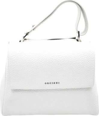 Orciani Hobo Bags - Medium-Sized Hammered Leather Handbag - Gr. unisize - in Wei&szlig; - f&uuml;r Damen