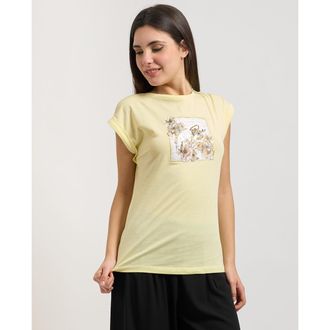 Yes-Zee T-shirt femme avec logo et imprim&eacute; frontal