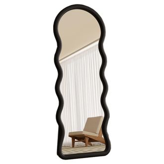 Generic Spiegel Standspiegel Ganzk&ouml;rperspiegel Vertikaler f&uuml;r Bad Schlafzimmer Wohnzimmer Flur(Black,60x160 cm)