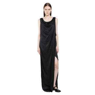 Maison Margiela Satin Draped Maxi Dress