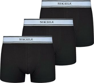 Siksilk Mens Black Pack of 3 Boxer Shorts XXL