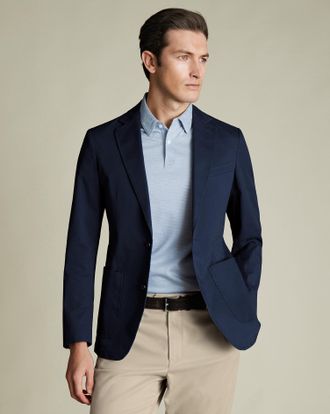 CHARLES TYRWHITT Sakko aus Stretch-Baumwolle - Marineblau