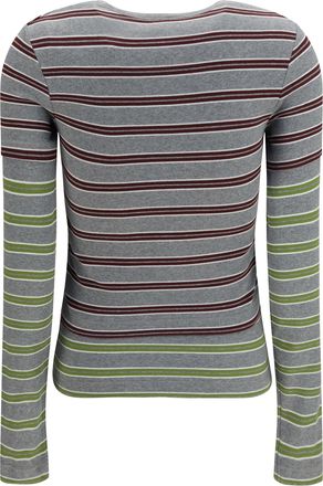 Ganni Double-Sleeve Striped T-Shirt - Multicolor