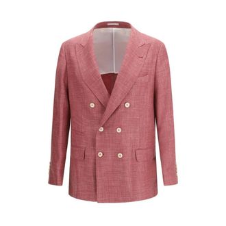 Brunello Cucinelli Homme, Vestes, Rose, Taille: S Fleece Wool Jacket and Coat