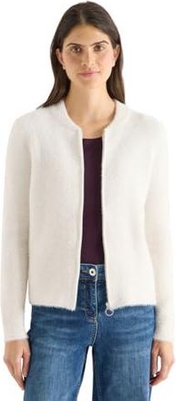 Cecil 2515567 Cardigan Jacquard avec Fermeture éclair, Light Greige, XXL Femme