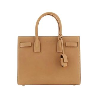 Saint Laurent Luxuri&ouml;se Lederhandtasche mit Martingale-Detail - - Bags - Damen - Beige - ONE SIZE