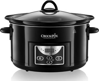 Crock-pot Crockpot Schongarer Slow Cooker | 4,7 l (bis zu 5 Personen) | programmierbare Zeitschaltuhr | Schwarz [SCCPRC507B]