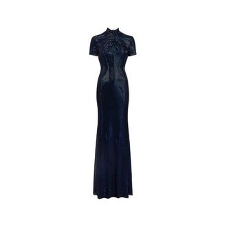 Self Portrait Robe longue manches courtes