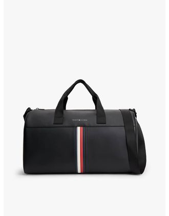 Tommy Hilfiger Beuteltasche in Schwarz mit Metallic-Logo und markentypischem Zierband