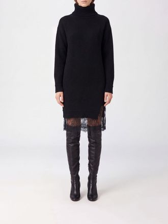 Ermanno Scervino Mini-robe col roul&eacute; en laine c&ocirc;tel&eacute;e avec empi&egrave;cements en dentelle