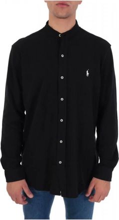 Ralph Lauren Homme, Chemises, Noir, Taille: L Chemise Maille Poids Plume