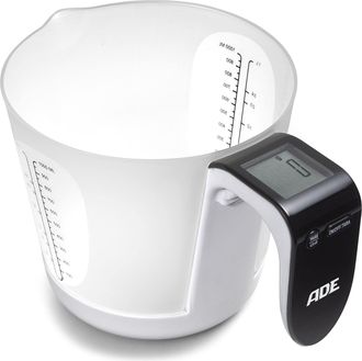 ADE Digitale Messbecher-Waage | Küchenwaage mit Messbecher zum Wiegen und Messen | Elektronische Messbecherwaage zum Backen und Kochen