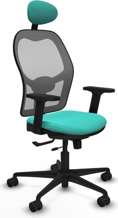 Piqueras y Crespo Jorquera 2D-Armlehnen, h&ouml;henverstellbare Lendenwirbelst&uuml;tze und festes Kopfteil, ausgestattet mit Syncro/Traslack und injiziertem Schaumstoff, Grau/T&uuml;