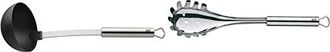 WMF Profi Plus Suppenkelle 30 cm, Saucen- Schöpflöffel mit Kunststoff-Laffe & Profi Plus Spaghettilöffel 32 cm, Cromargan Edelstahl teilmattiert, ideal al