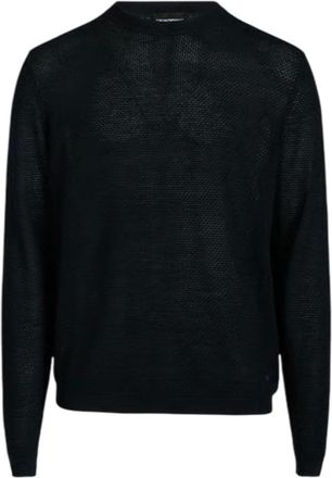 Emporio Armani Homme, Pulls, Bleu, Taille: XL Maille Ras du Cou