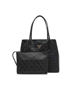 Guess Womens Tote Bag Coal Logo Polyurethane - Tote-Bags