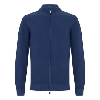 Fedeli Cardigan mit hohem Kragen - - Knitwear - Herren - Blau - L