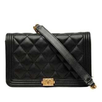 Chanel Pre-owned Boy Caviar Chain Wallet - Femme - Pre-owned - Noir - Taille: ONE Size