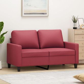 vidaXL 2-Sitzer-Sofa Weinrot 120 cm Kunstleder vidaXL