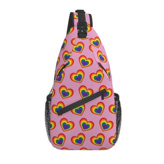 AOOEDM Rainbow Sling Bag Casual Crossbody LGBT Umhängetasche Rucksack Chest Daypack für Outdoor