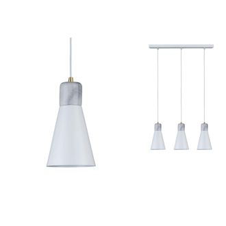 Paulmann 79611 Neordic Ivar Pendelleuchte max. 3x20W H&auml;ngelampe f&uuml;r E27 Lampen Deckenlampe Wei&szlig; matt 230V Metall/Marmor ohne Leuchtmittel