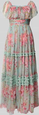 Lace & Beads Abendkleid mit Karree-Ausschnitt