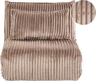 Beliani 1-Sitzer Schlafsofa LYSEKIL Cord Hellbraun
