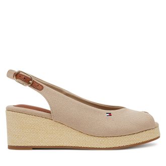 Tommy Hilfiger Sandalen Tommy Hilfiger Flag Mid Wedge Espad Slingback FW0FW08595 Beige