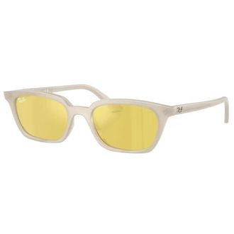 Ray-Ban Lunettes de soleil Zaya en blanc - Miroir jaune flash dor&eacute; par Ray Ban, 68086d - Blanc - Jaune Miroir Flash Or, Taille unique