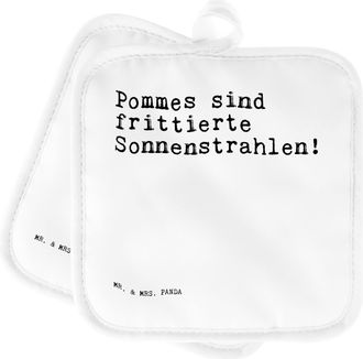 Mr. & Mrs. Panda Topflappen Pommes sind frittierte Sonnenstrahlen!... - Geschenk, Set, Topflappenset, Sprüche, Sonne Spruch. Freundin, topfhalter, lustiger Spruch, Fri