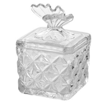 Aboofan Quadratischer Glasaufbewahrungsbeh&auml;lter mit Transparenter Oberfl&auml;che und Deckel Mehrzweck Vorratsglas f&uuml;r S&uuml;&szlig;igkeiten Bonbons und K&uuml;chenutensilien Dek