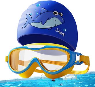 Generico Kinder-Schwimmbrille - Badekappe f&uuml;r Babys | verstellbare Anti-Beschlag-Schwimmbrille und wasserdichte Kappe f&uuml;r den Einsatz am Strand, Tauchen mit Sc