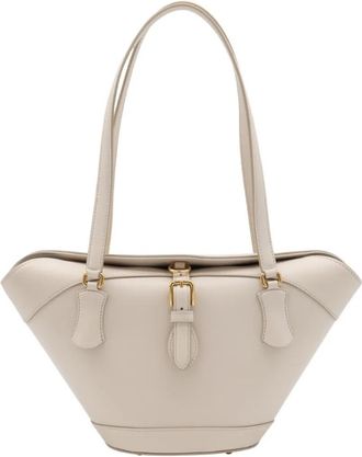 Dolce & Gabbana Hobo Bags - Trapezoidal Handbag With Gold-Tone Buckle - Gr. unisize - in Beige - f&uuml;r Damen