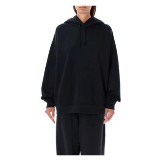 Yohji Yamamoto Femme, Sweatshirts et sweats &agrave; capuche, Noir, Taille: 36 FR Pull &agrave; Capuche en Tricot Noir Aw24