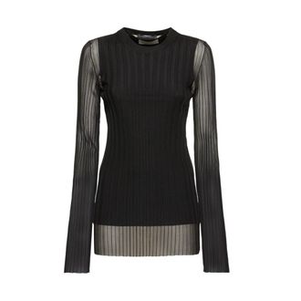 Sportmax Transparentes Oberteil mit Rundhalsausschnitt - - Tops - Damen - Schwarzk - S