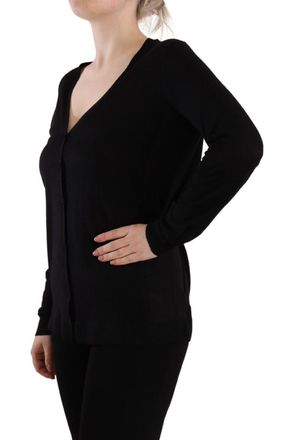 Dolce & Gabbana Womens Black Wool V-Neck Long Sleeves Pullover Top Virgin