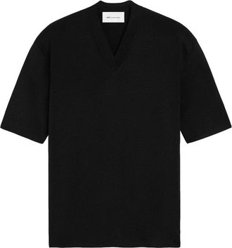Ami Short Sleeves v Neck Sweater