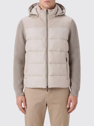 Moorer Kurze Daunenjacke mit Kapuze aus Woll-Kaschmir-Mischung