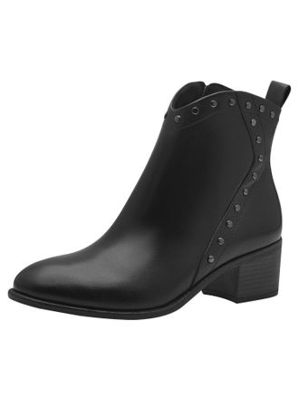 Marco Tozzi Damen Stiefeletten mit Absatz aus Leder mit Reißverschluss, Schwarz (Black), 40 EU