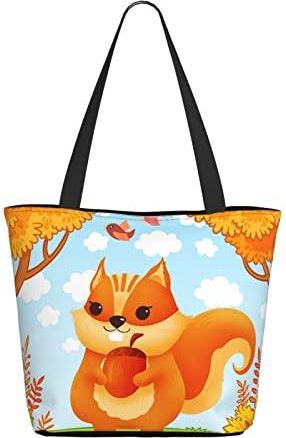 AOOEDM Sac &agrave; provisions pour femme &eacute;cureuils animaux dautomne 33 x 27,9 x 17,8 cm. Le cadeau parfait pour la Saint-Valentin. Cest de la Saint-Valentin pour m