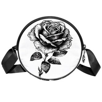 Generic Sac &agrave; bandouli&egrave;re Circle pour femme, petit sac &agrave; bandouli&egrave;re noir et blanc avec fermeture &eacute;clair, bretelles r&eacute;glables, sac &agrave; main rond d&eacute;contract&eacute; pou