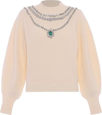 Faina Pullover Damen Wollwei&szlig;