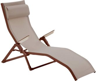 Hesperide Liegestuhl Decima beige Leinen Mahagoni - Hesp&eacute;ride