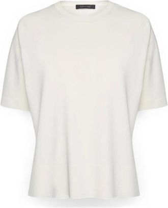 Elena Miro Femme, Tops, Blanc, Taille: 44 FR Top &agrave; Manches Courtes en M&eacute;lange de Viscose